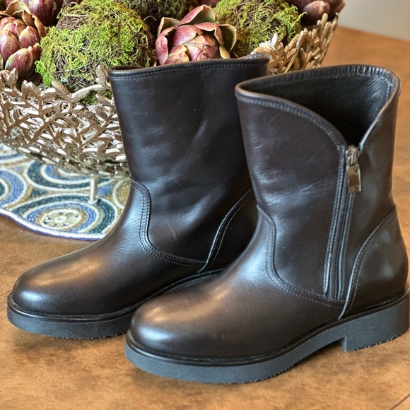 Avitto | Shoes | Avitto Ankle Zippered Leather Boots Made In Italy ...